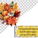 Fall Pumpkin With Leaves and Flowers Png Clipart Autumn - Etsy