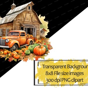 Fall Rustic Barn With Pumpkin Truck Png Image, Autumn Farm Barn Clipart ...