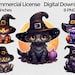 Cute Halloween Cat Clip Art Bundle, Cute Cat Png Clipart Files ...