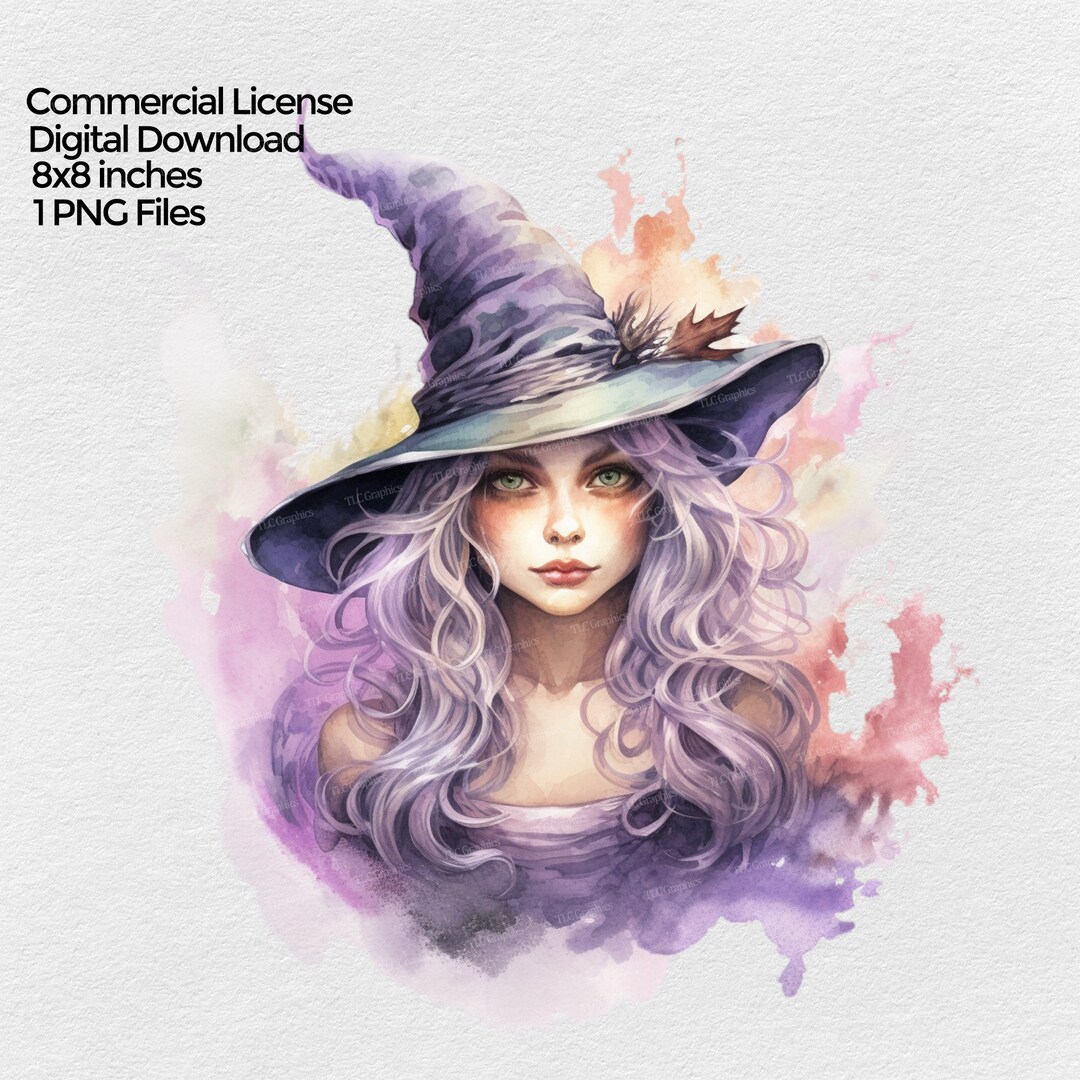 Halloween Witch PNG Clipart, Watercolor Png, Pastel Halloween Image ...