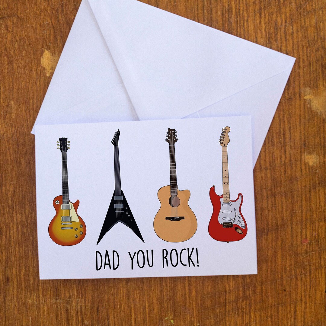 Dad You Rock! Father's Day Card - Etsy