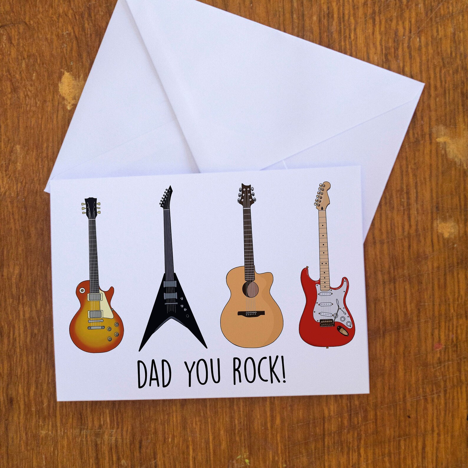 Dad You Rock Father's Day Card - Etsy