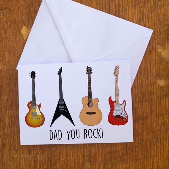 Dad You Rock Father's Day Card - Etsy