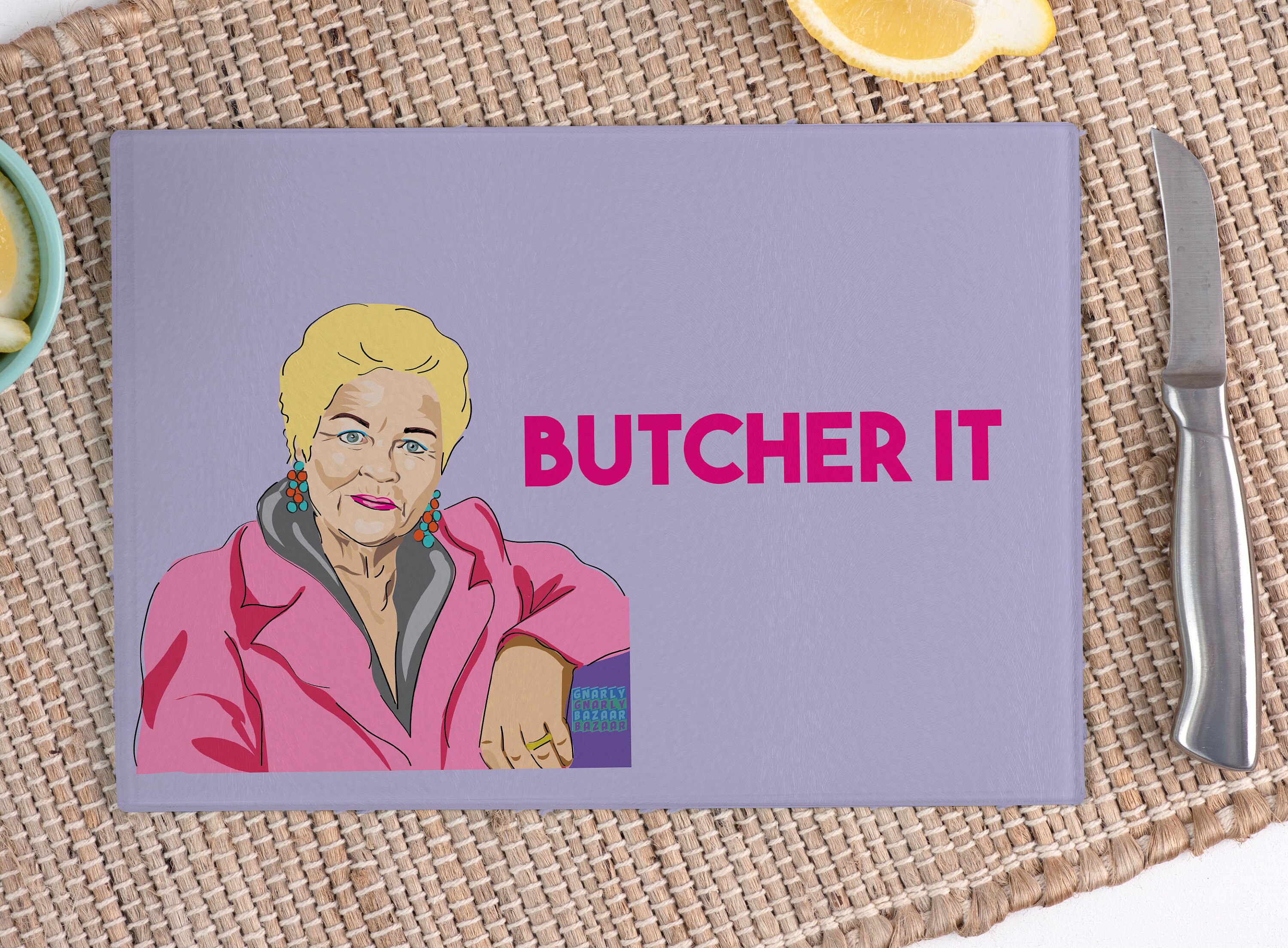 Pat Butcher It Eastenders Glass Cutting Chopping board A4 Chef | Etsy