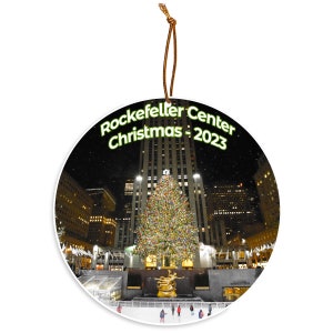 Christmas in New York Rockefeller Center Tree 2023 Tree Ornament/rear ...