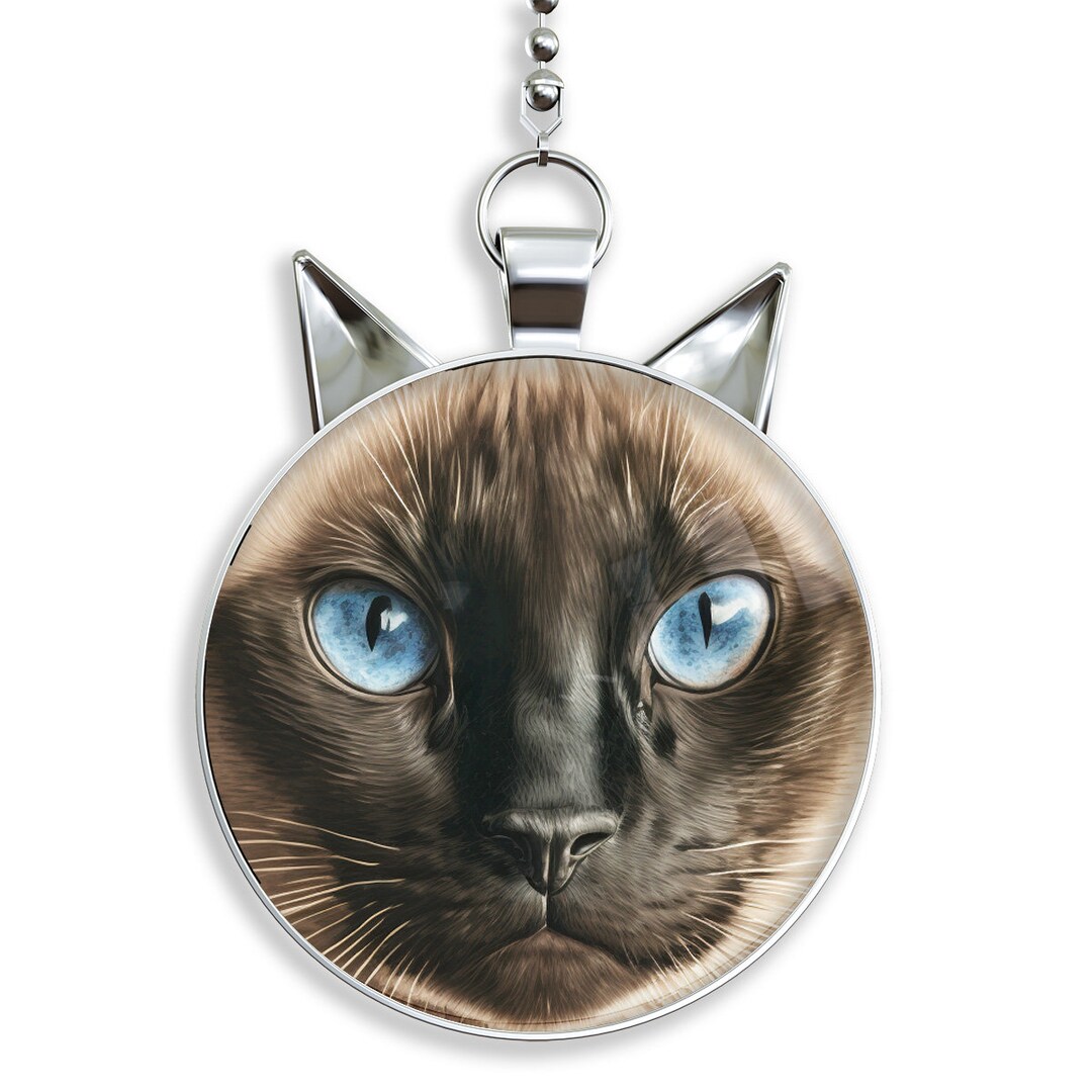 Beautiful Siamese Cat Shaped Ceiling Fan / Light Pull Pendant With ...