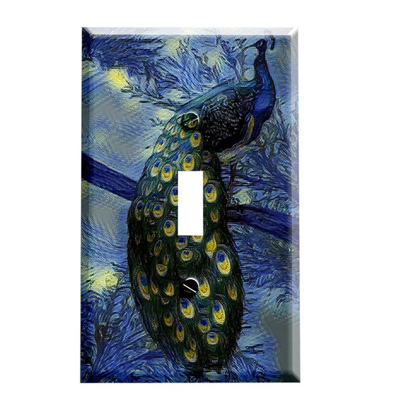 Starry Night Peacock Decorative Switch Plate Cover | Etsy