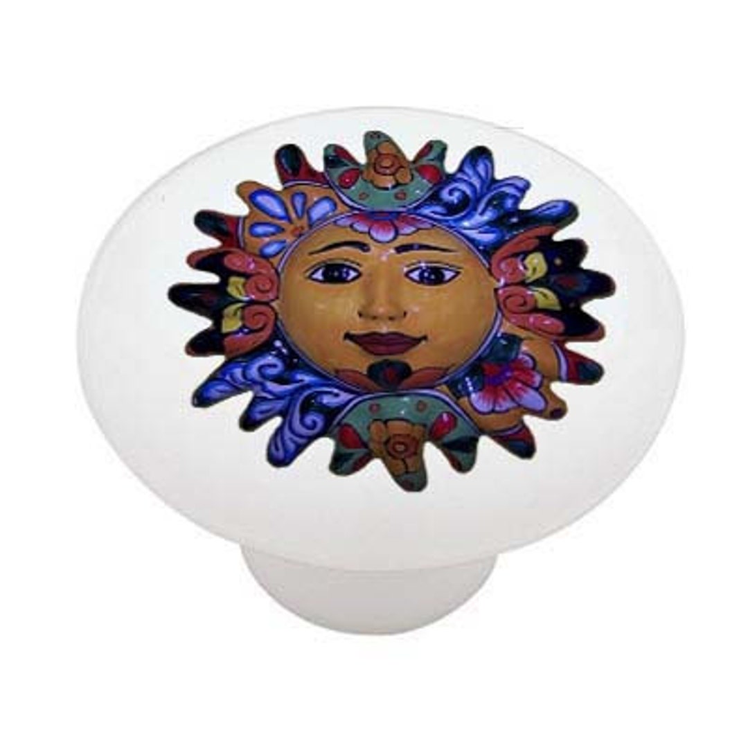 Talavera Fancy Sun Decorative Decorative Round Drawer Knob - Etsy.de