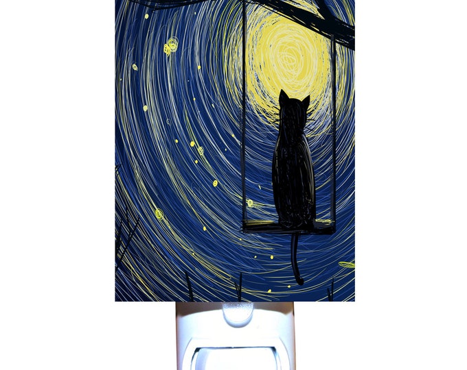 Muted Calico Cat Night Light Plug in Wall, Unique Artistic Decorative ...