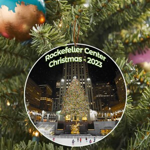 Christmas in New York Rockefeller Center Tree 2023 Tree Ornament/rear ...