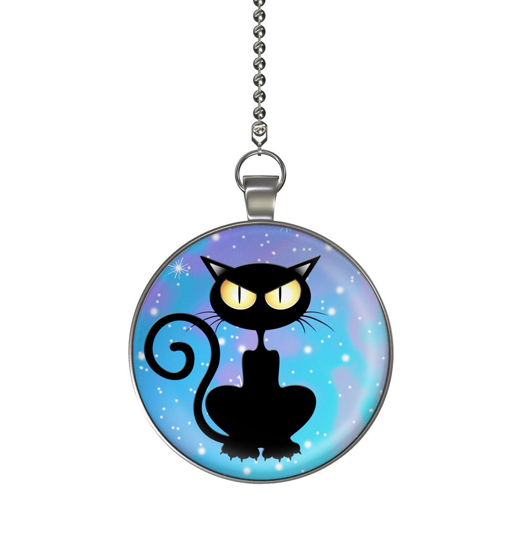 Bright Eyed Retro Cat Ceiling Fan / Light Pull Pendant With Chain - Etsy