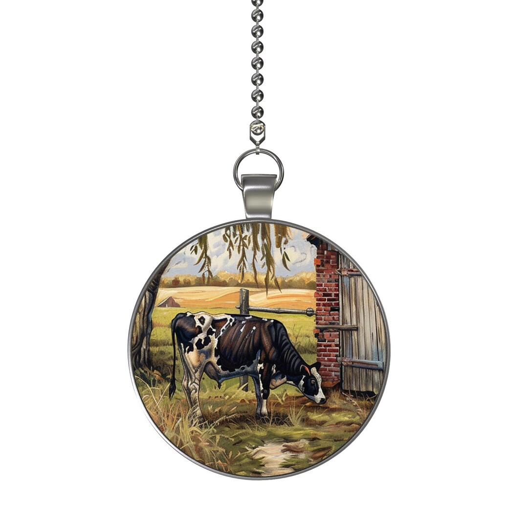Grazing Barnyard Cow Ceiling Fan / Light Pull Pendant With Chain - Etsy