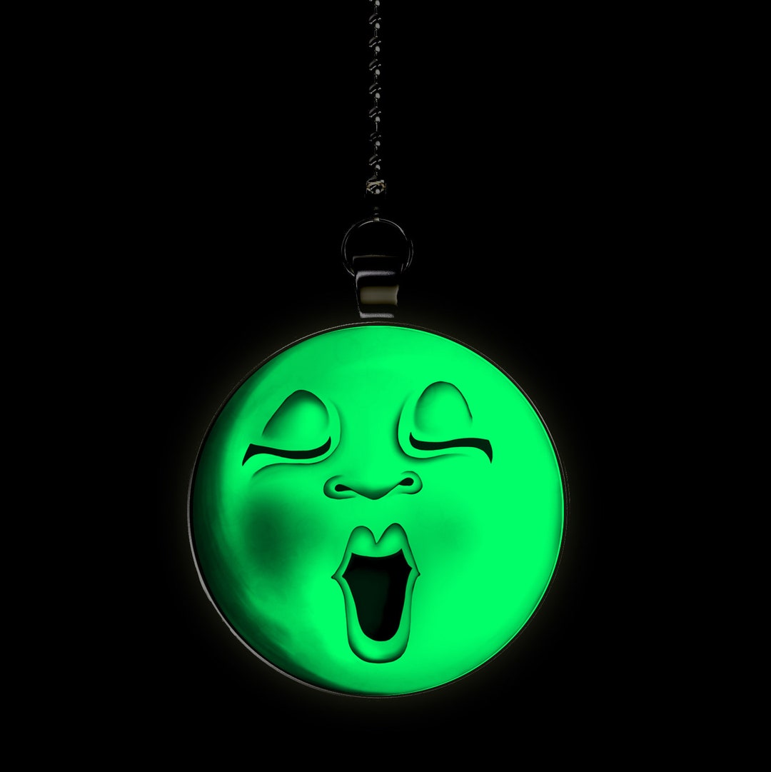 The Yawning Moon Glow in the Dark Ceiling Fan / Light Pull Pendant With ...