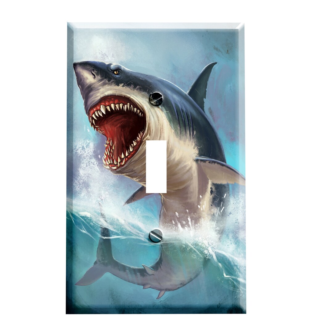 Thrashing Great White Shark Decorative Switch Plate Cover - Etsy