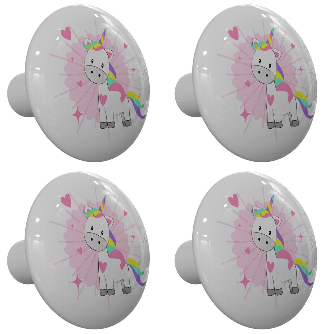 Set of 4 Unicorn Sparkle Drawer Knobs - Etsy