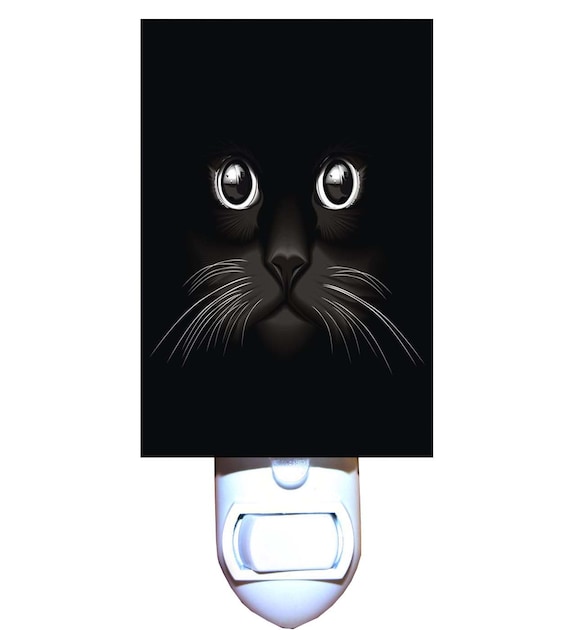 Black Cat in the Shadows Decorative Night Light - Etsy