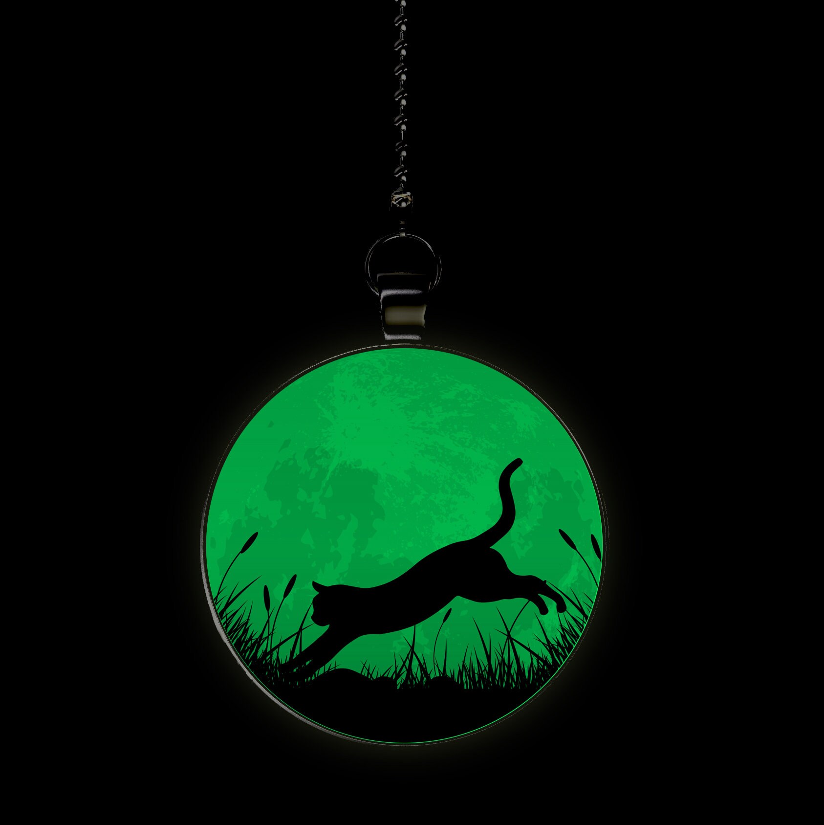 Cat Leaping Under Moon Glow in the Dark Ceiling Fan / Light - Etsy