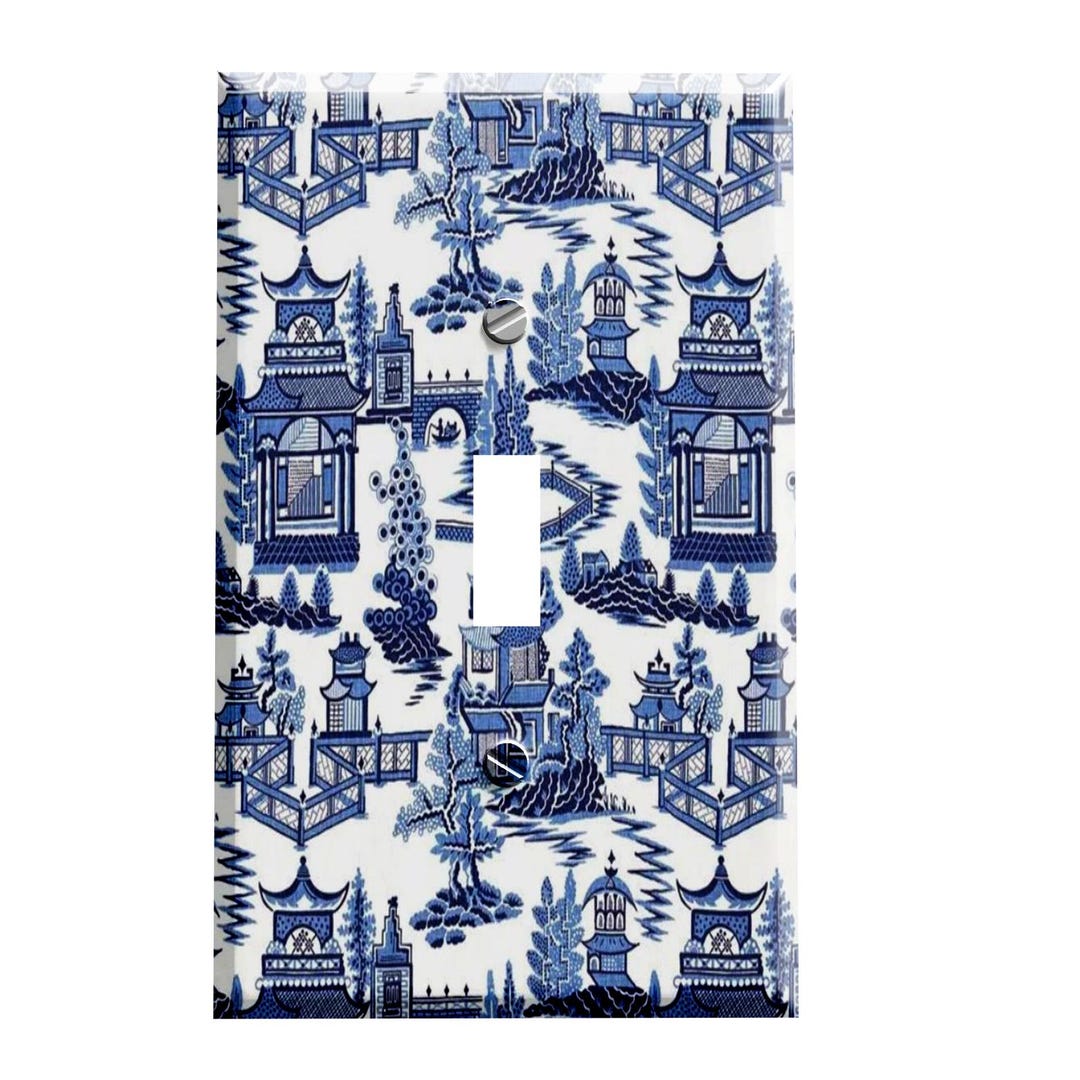 Asian Blue Willow Chinoiserie Decorative Switch Plate Cover / Outlet ...