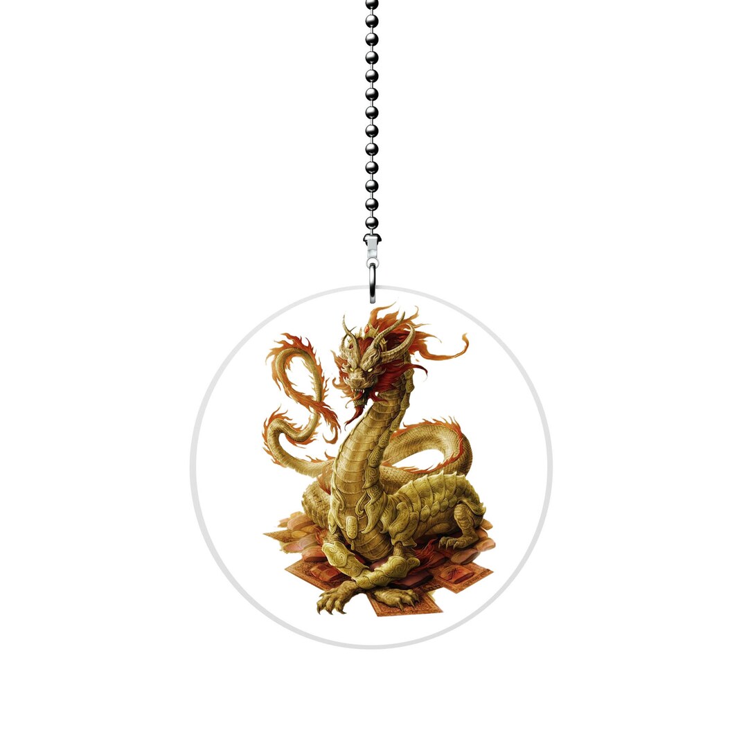 Asian Dragon King Fan Pull / Light Pull - Etsy