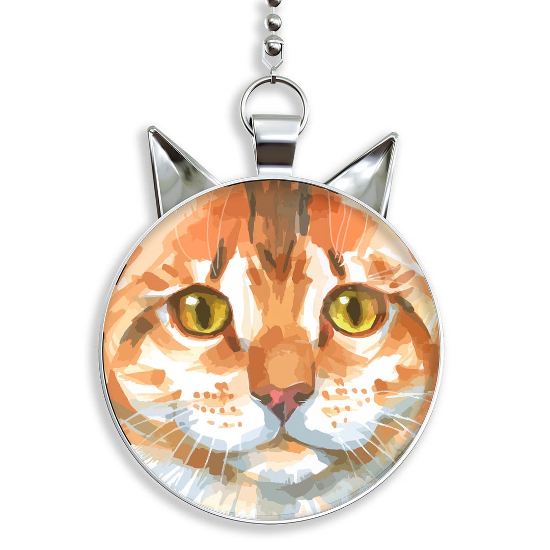 Orange Tabby With Yellow Eyes Cat Shaped Ceiling Fan / Light - Etsy