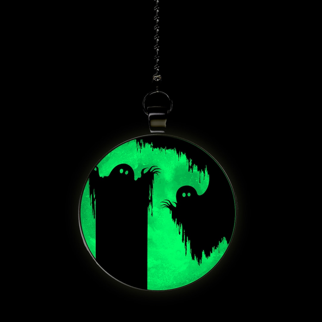 Halloween Spooky Haunting Ghosts Moon Glow in the Dark Ceiling Fan ...