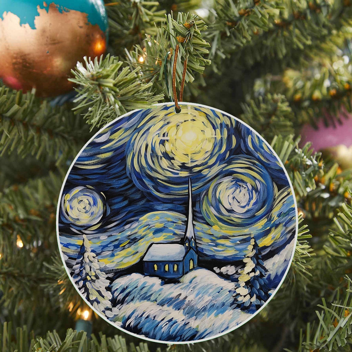 Van Gogh Starry Night Christmas Christmas Tree Ornament - Etsy