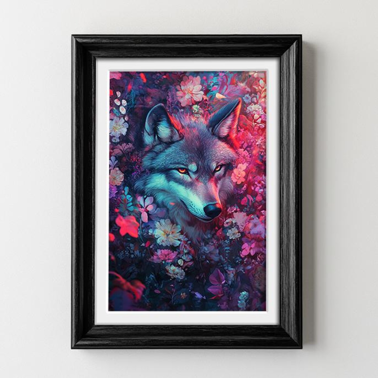 Nightshade Wolf Digital Art Prints -4 JPG File Sizes. Halloween Decor ...