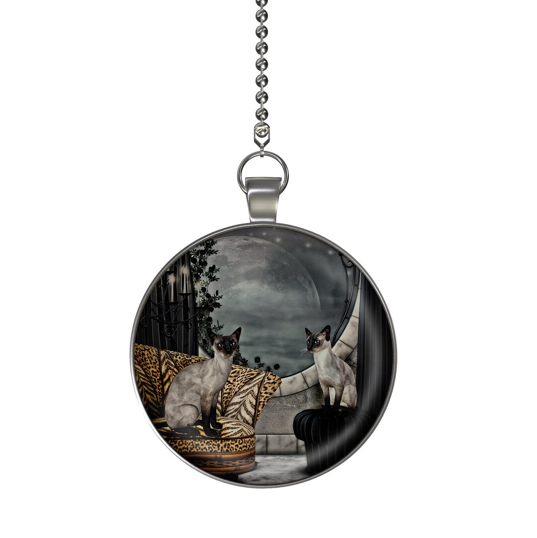 Siamese Cats Ceiling Fan / Light Pull Pendant With Chain - Etsy