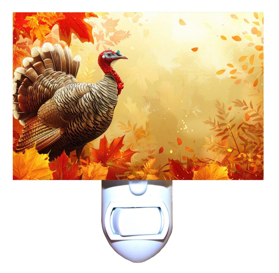 Autumn Gold Thanksgiving Turkey Decorative Night Light / You Choose ...