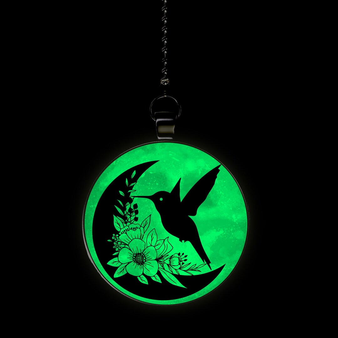 Flower Moon Hummingbird Glow in the Dark Ceiling Fan / Light Pull ...