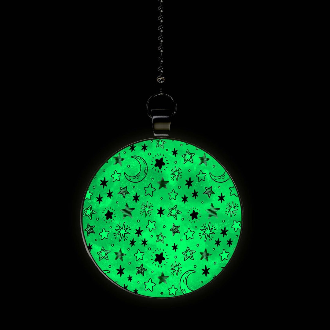 Celestial Stars and Moons Glow in the Dark Ceiling Fan / Light Pull ...