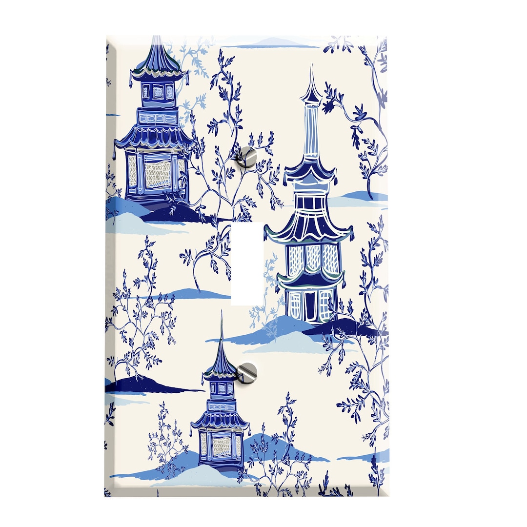 Japanese Pagoda Chinoiserie Decorative Switch Plate Cover / Outlet ...