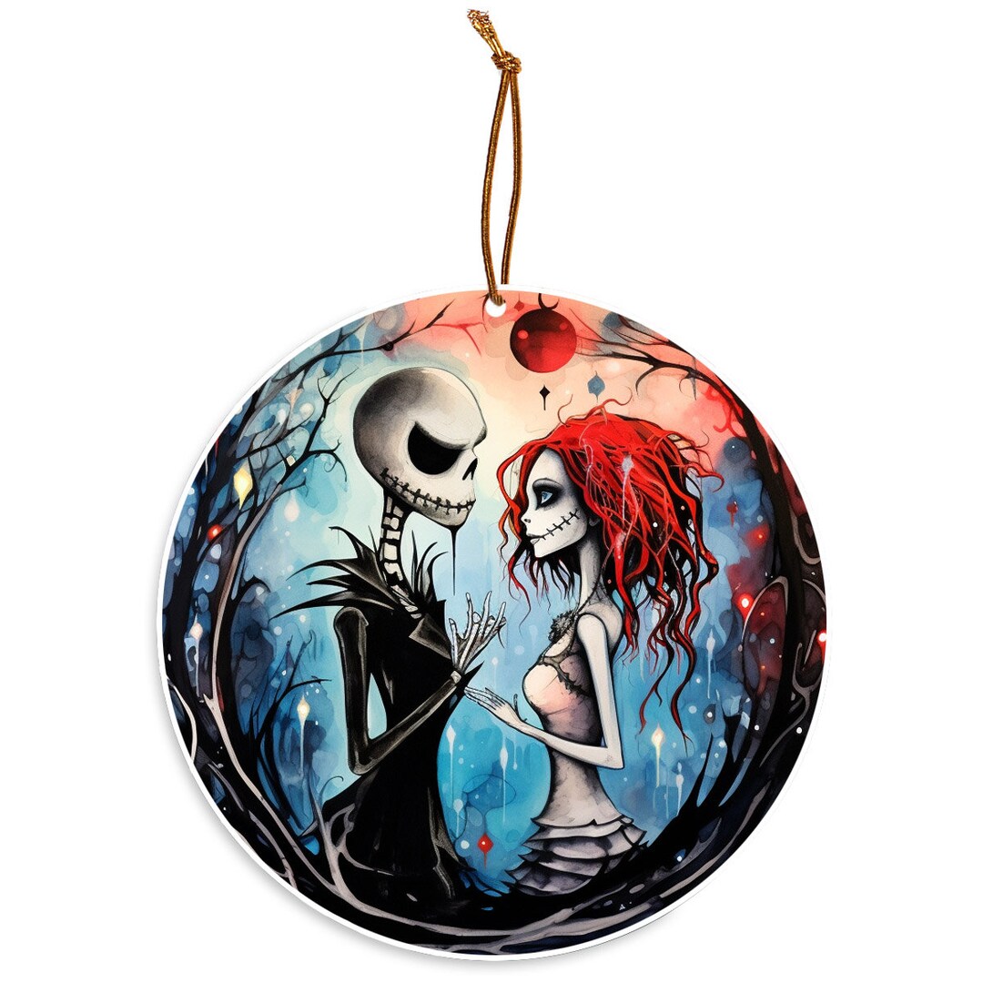 Nightmare Jack and Sally Christmas Party Christmas Tree Ornament/rear ...