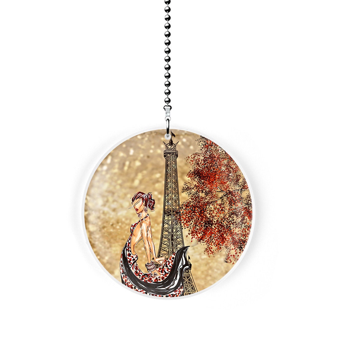 Autumn Fashion in Paris Fan Pull / Light Pull - Etsy