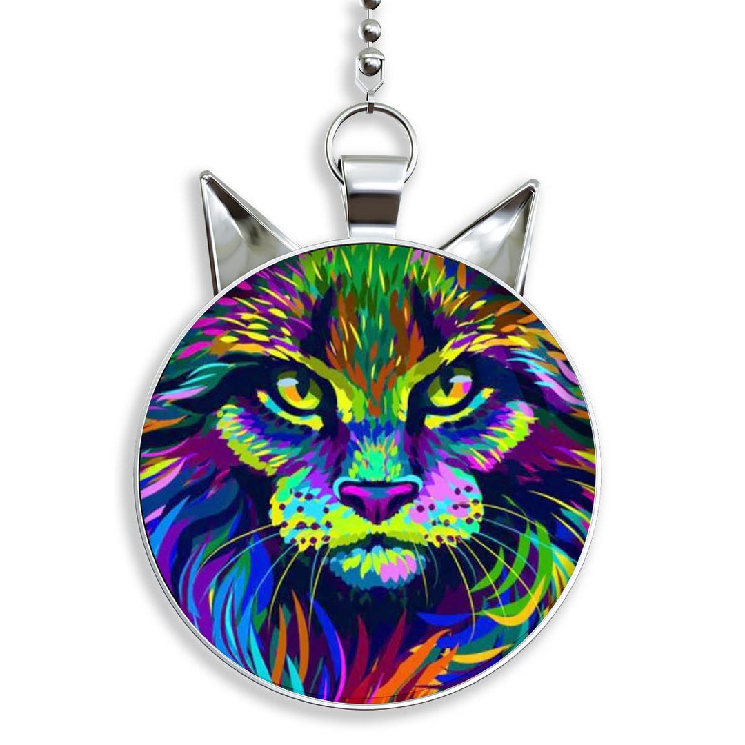 Colorful Maine Coon Cat Shaped Ceiling Fan / Light Pull - Etsy