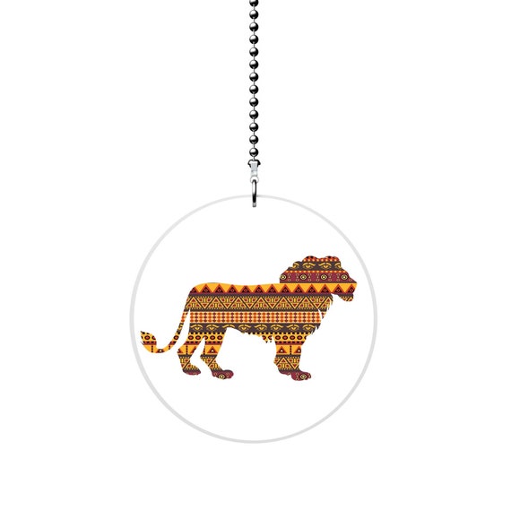 African Lion Pattern Fan Pull / Light Pull | Etsy