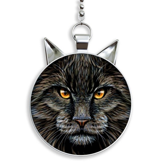 Maine Coon Cat Shaped Ceiling Fan / Light Pull Pendant With | Etsy