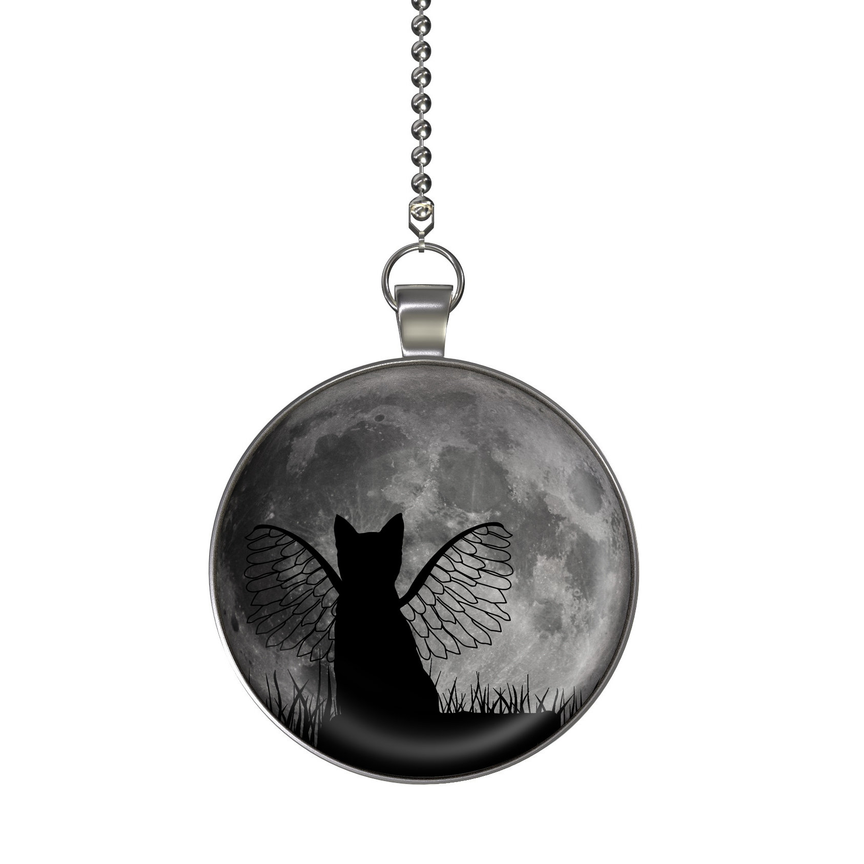 Cat Fairy Moon Glow in the Dark Ceiling Fan / Light Pull Pendant With ...