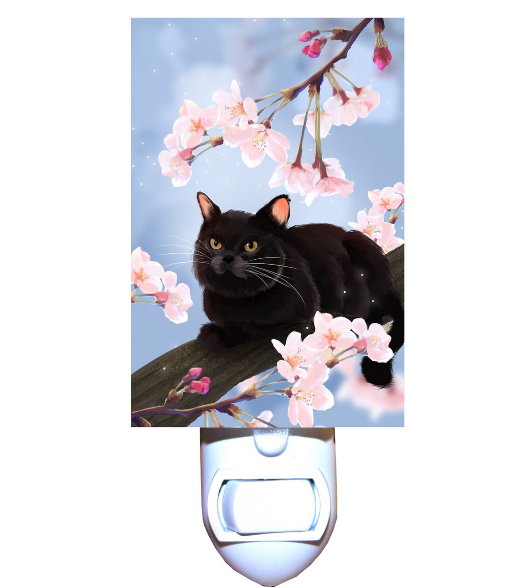 Cherry Blossom Tree Cat Decorative Night Light - Etsy