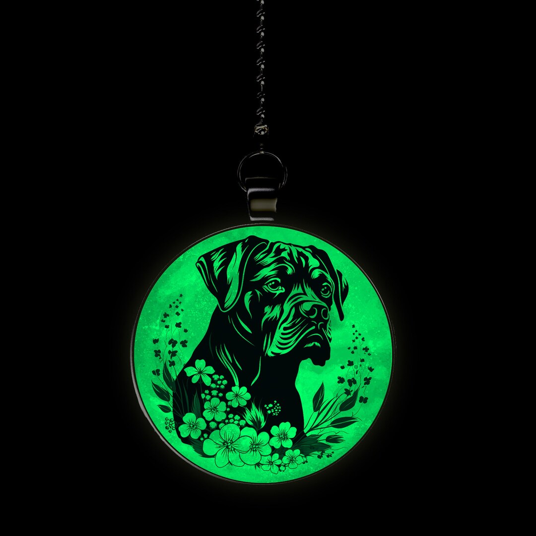 Boxer Flower Moon Dog Breed Glow in the Dark Ceiling Fan / Light Pull ...