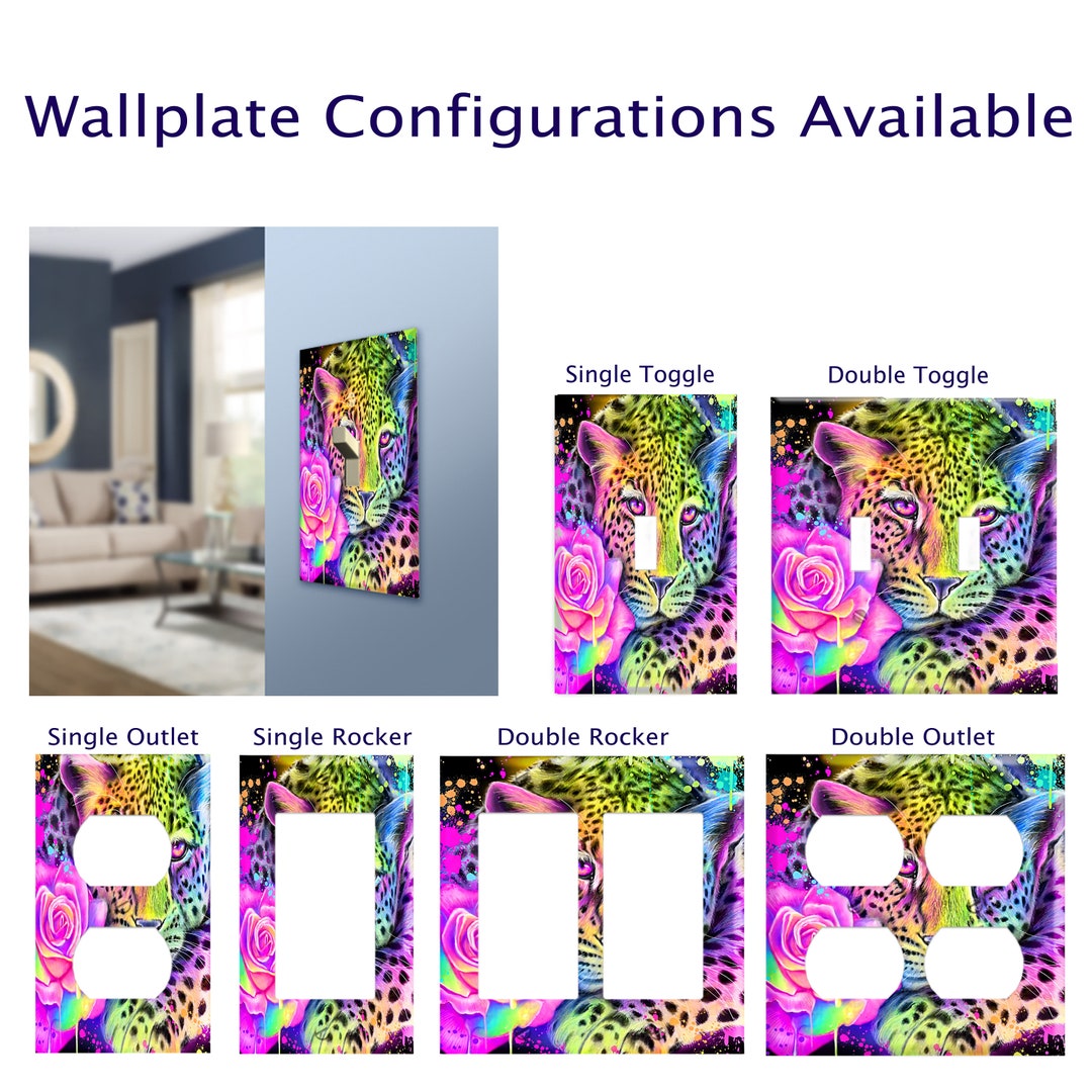 1980s Neon Leopard Switch Plate Cover - Etsy