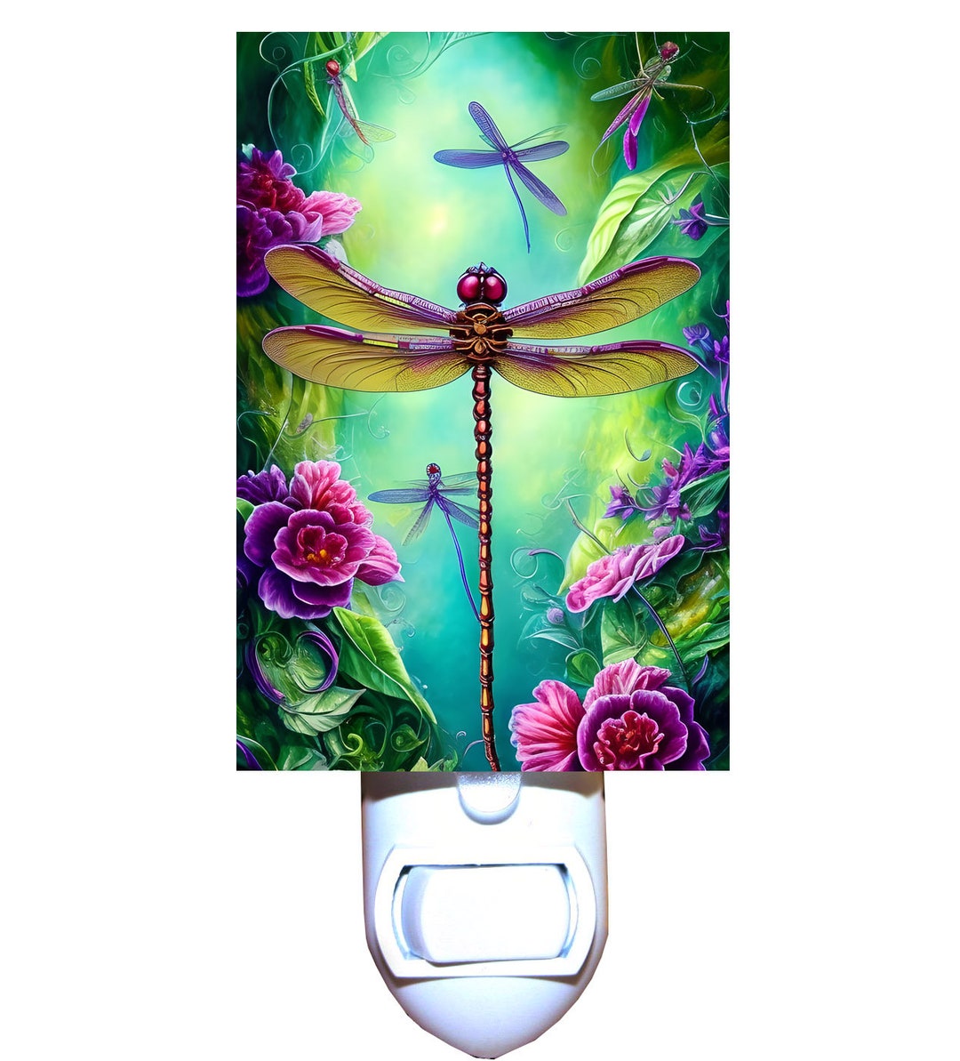 Dragonfly Paradise Decorative Night Light / Your Choice of Rectangle or ...