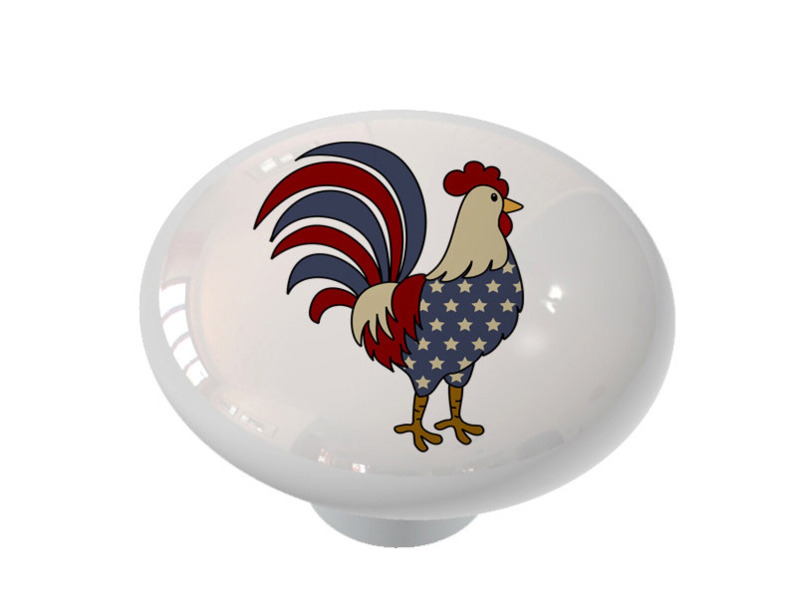 American Rooster Decorative Ceramic Round Drawer Knob - Etsy
