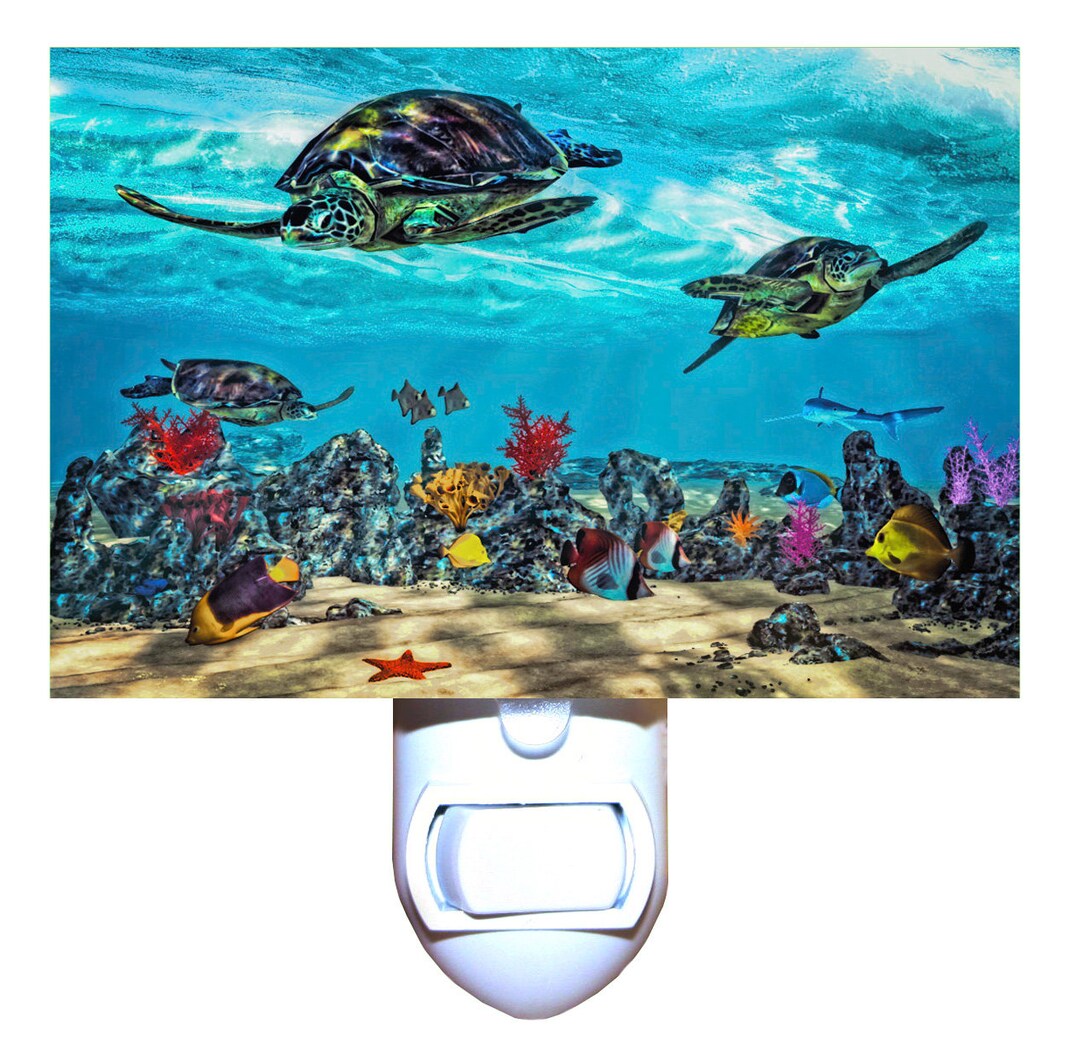 Sea Turtle Reef Decorative Night Light - Etsy