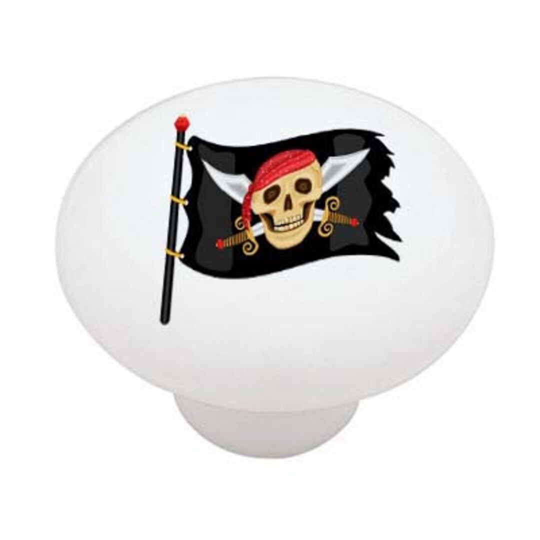 Jolly Roger Pirate Flag Decorative Decorative Round Drawer - Etsy