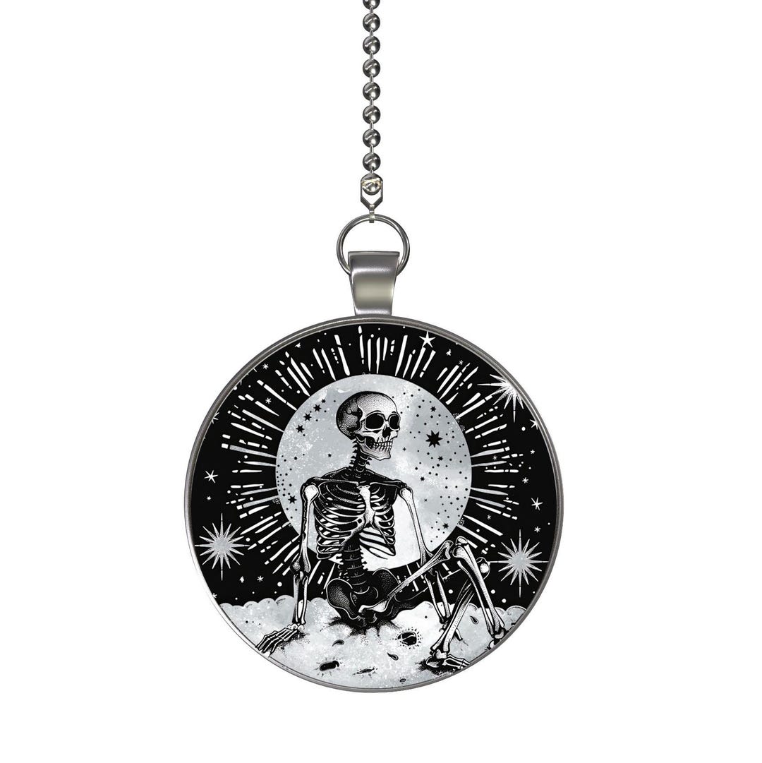 Celestial Moon Skeleton Glow in the Dark Ceiling Fan / Light Pull ...