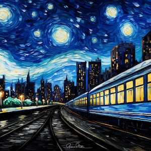 The Starry Night NYC Subway Express - NYC Landmark Starry Night Series ...