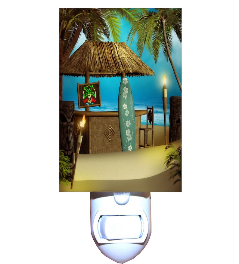 Tiki Beach Surfer Bar Decorative Night Light - Etsy