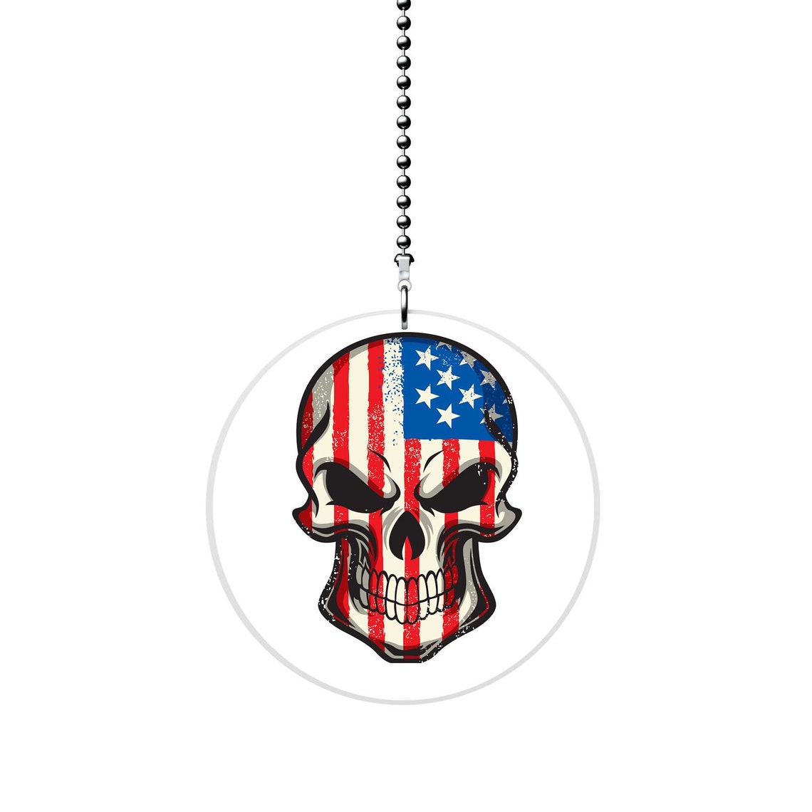 American Flag Skull Fan Pull / Light Pull - Etsy