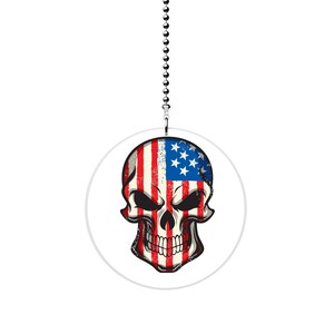 American Flag Skull Fan Pull / Light Pull - Etsy
